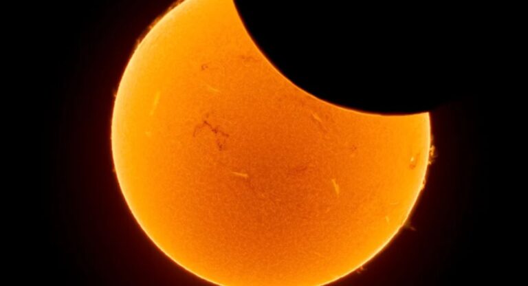 Partial Solar Eclipse 2025 Near Dawn in New Zealand
