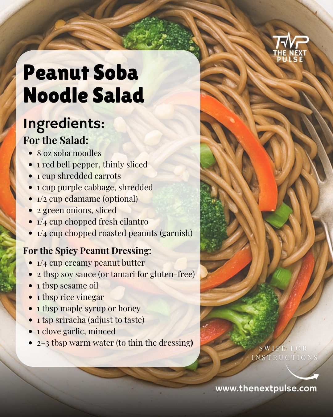 Spicy Peanut Soba Noodle Salad Recipe | Easy, Healthy & Vegan